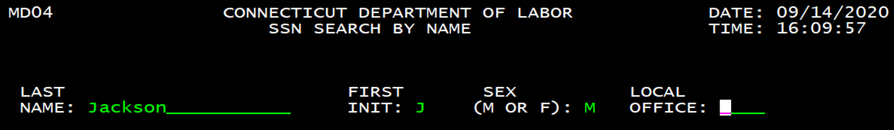 IBM SSN Search By Name MD04 Procedure Guide